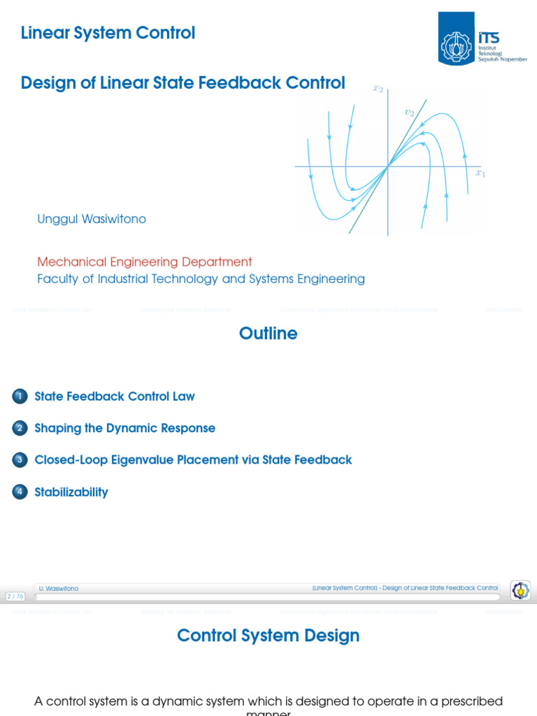 SPL 06 Design of Linear State Feedback Control | PDF | Control Theory | Damping