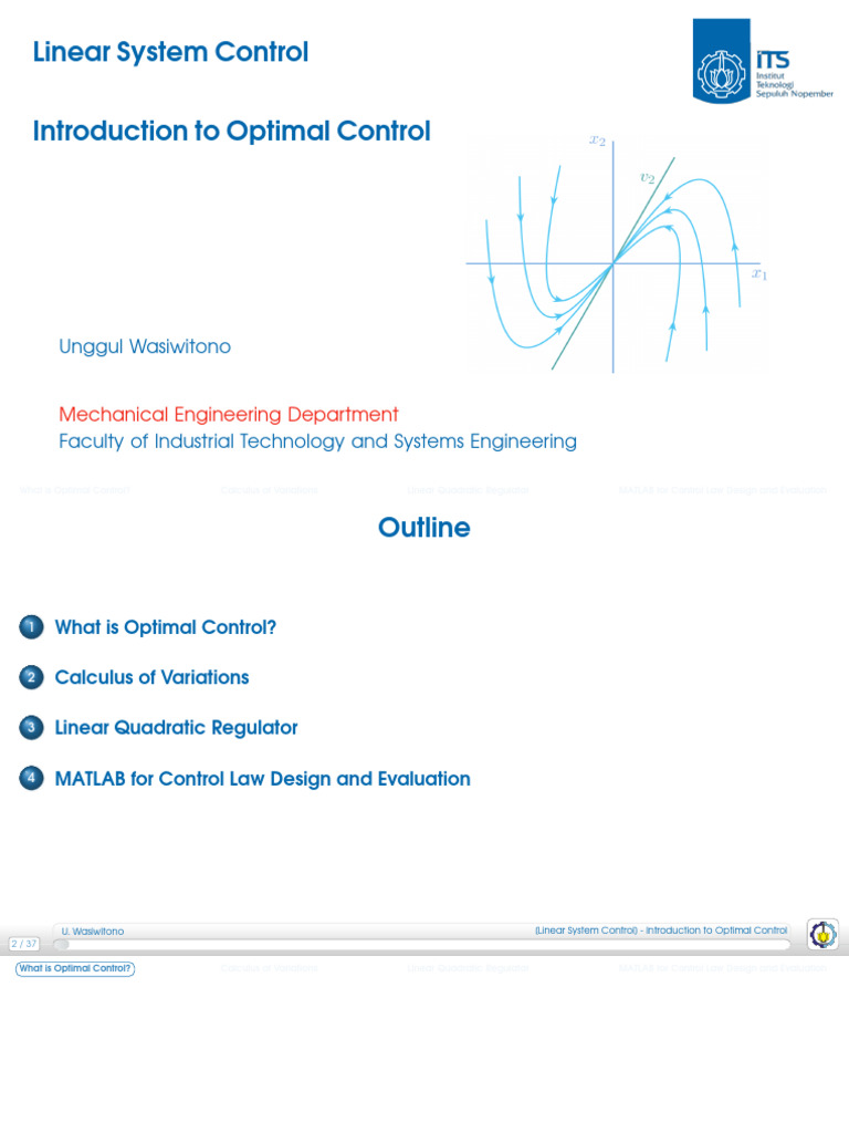 SPL 09 Introduction To Optimal Control | PDF | Optimal Control ...