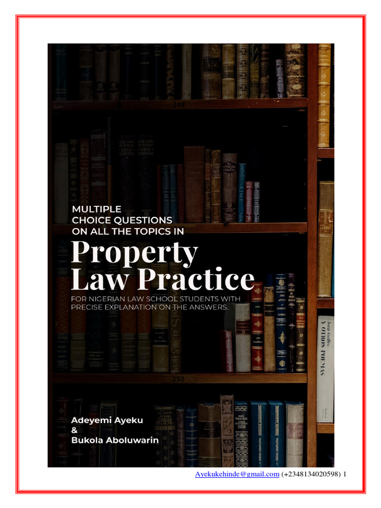 MCQS, Property Law Practice-1 | PDF | Assignment (Law) | Deed