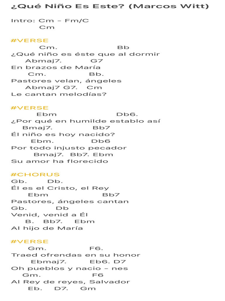 ¿Qué Niño Es Este? Letra y Acordes | PDF