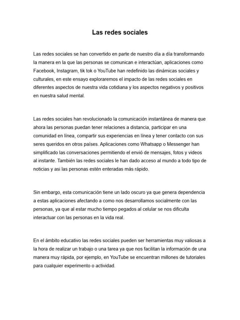 Las Redes Sociales | PDF | Redes sociales | Cultura popular y estudios ...