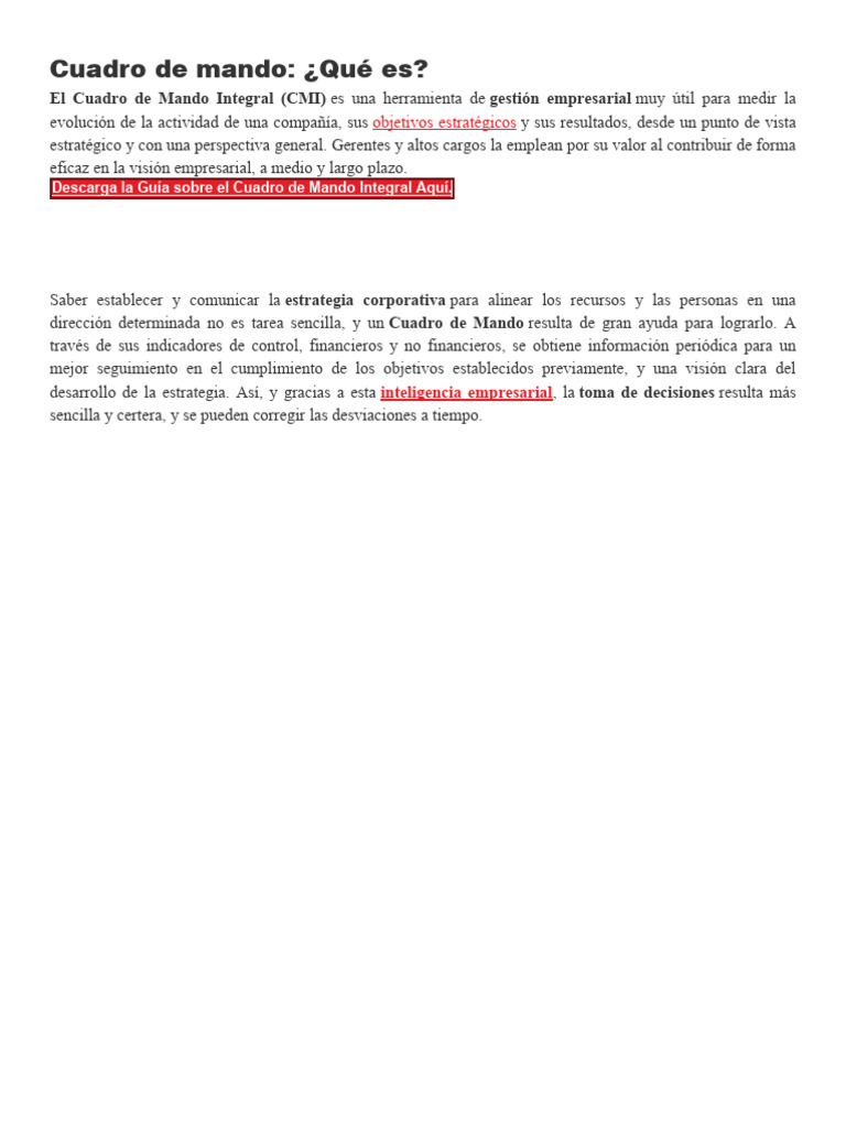 Cuadro de Mando | PDF | Business