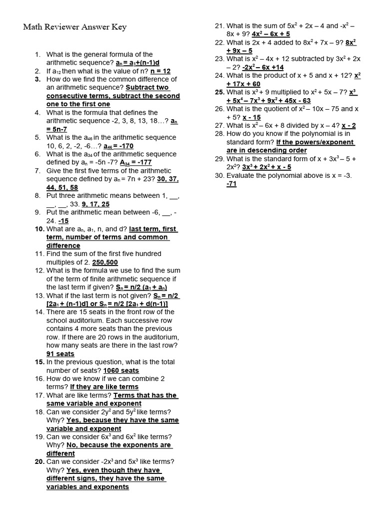 Math 10 1st Quarter Mock Exam With Answer Key | PDF | Mean | Arithmetic