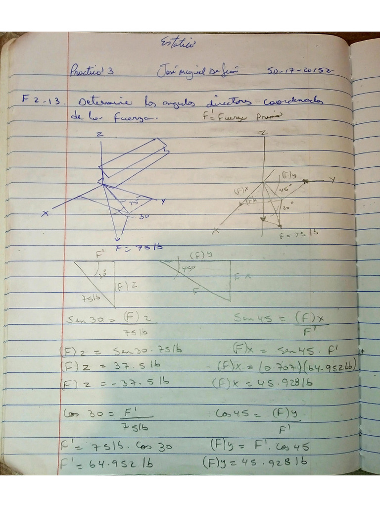 Práctica 3 de Estatica | PDF