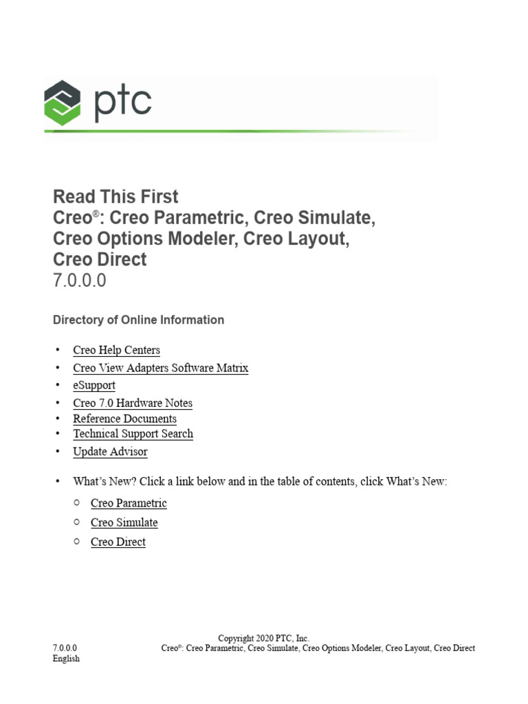 Creo 7.0 Read This First | PDF | Microsoft Windows | Installation ...