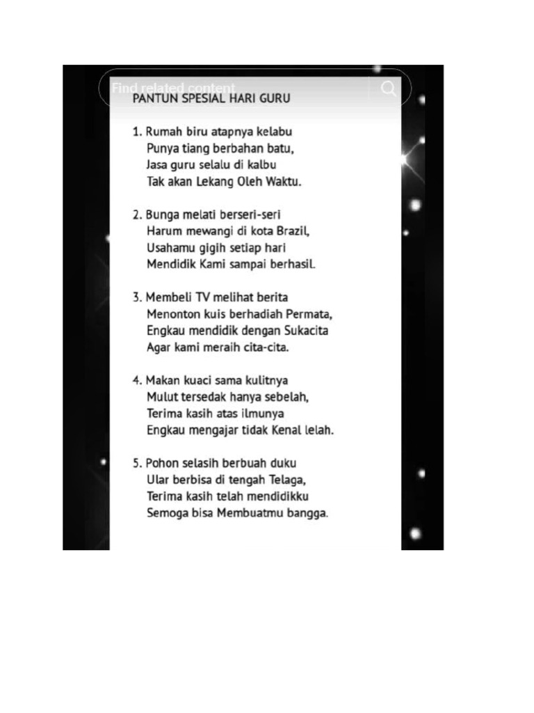 Sajak Utk Guru | PDF