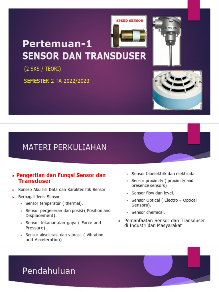 Materi 01 Pengertian Sensor Transduser 1 | PDF