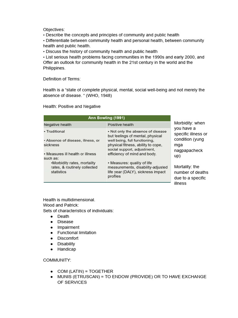 CPH 1 | PDF | Public Health | Community