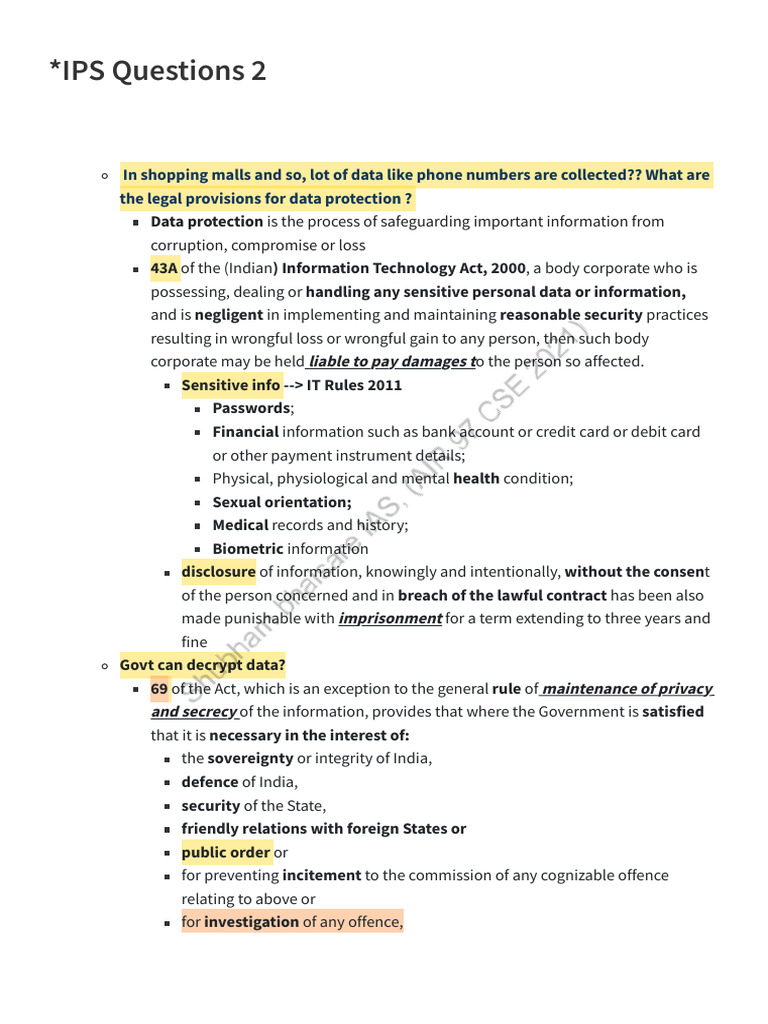 IPS PYQs With Answers 2 | PDF | Computer Security | Security