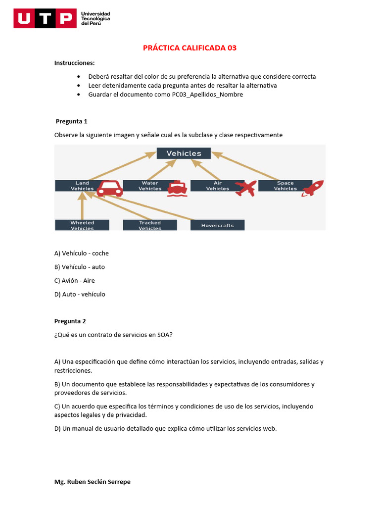 PC03 - Diseño y Arquitectura de Software UTP | PDF | Computación en la nube | Informática