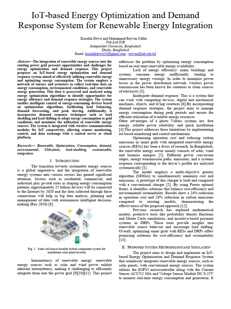 IoT Energy Optimization for Renewables | PDF | Solar Panel | Internet ...