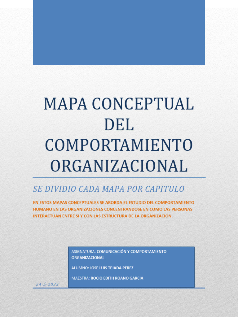 Mapa Conceptual Del Comportamiento Organizacional | PDF | Comportamiento organizacional ...