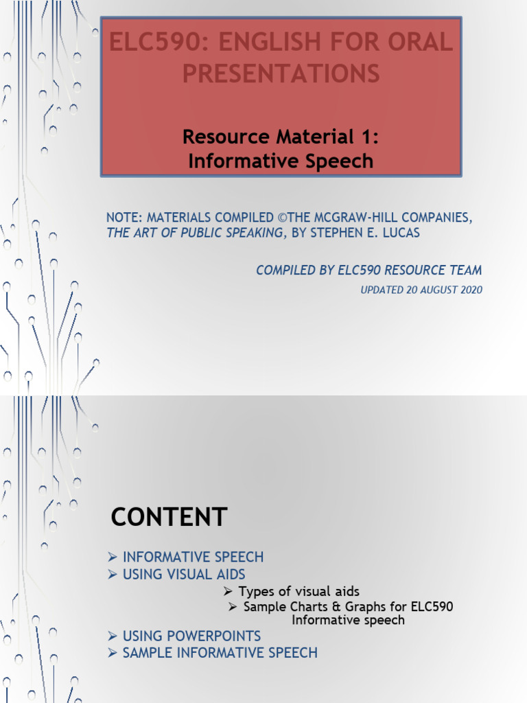 Elc590 Informative Speech | PDF | Chart | Public Speaking