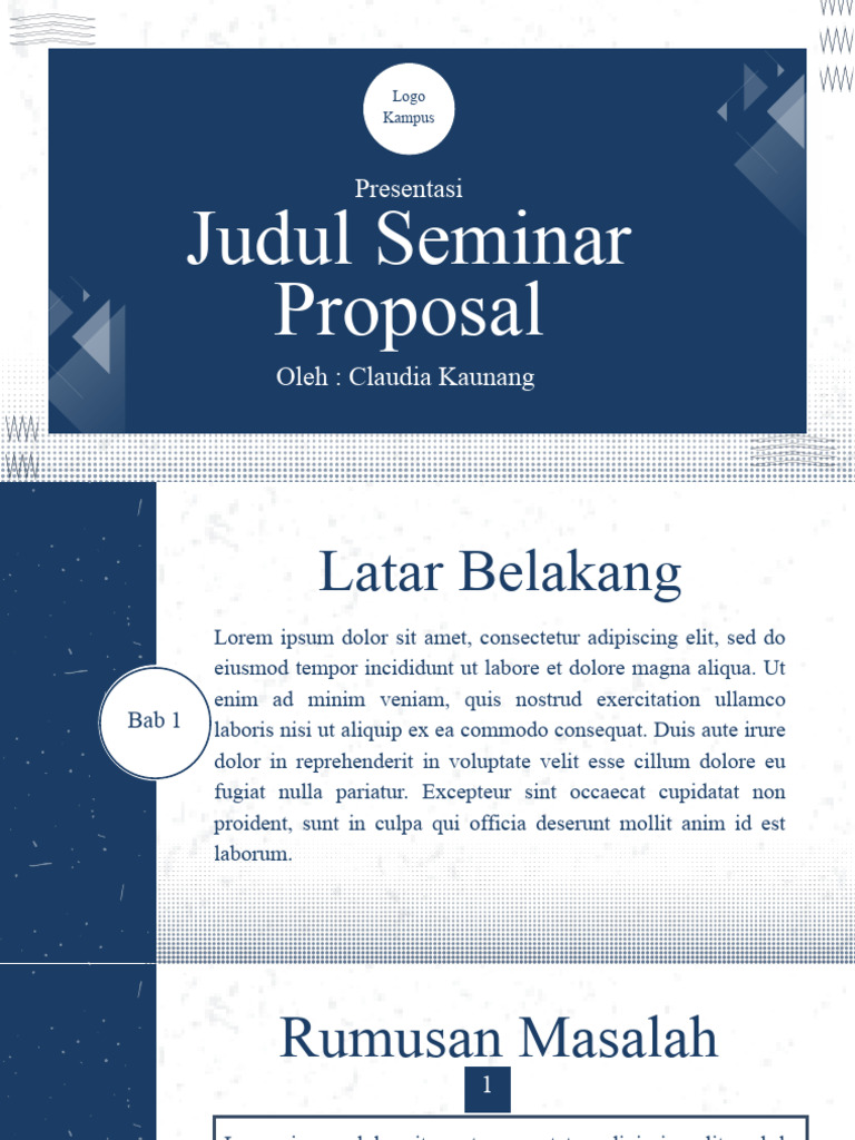 Biru Putih Abstrak Minimalis Seminar Proposal Presentasi | PDF