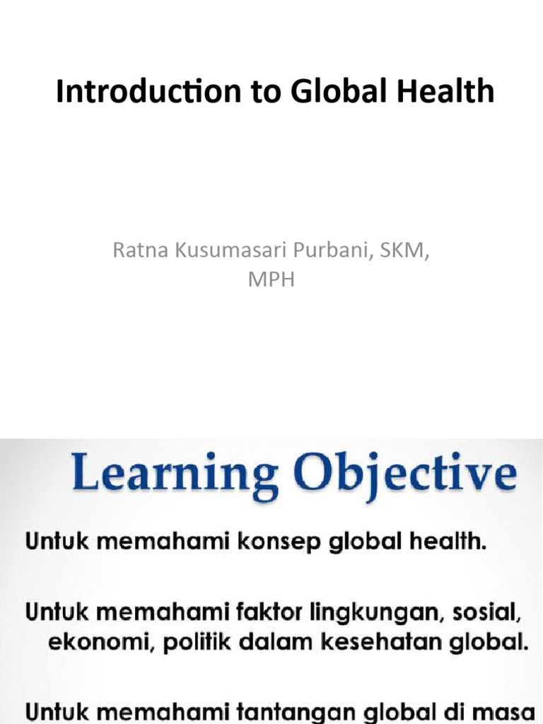 Introduction To Global Health | PDF | Infection | World Health Organization
