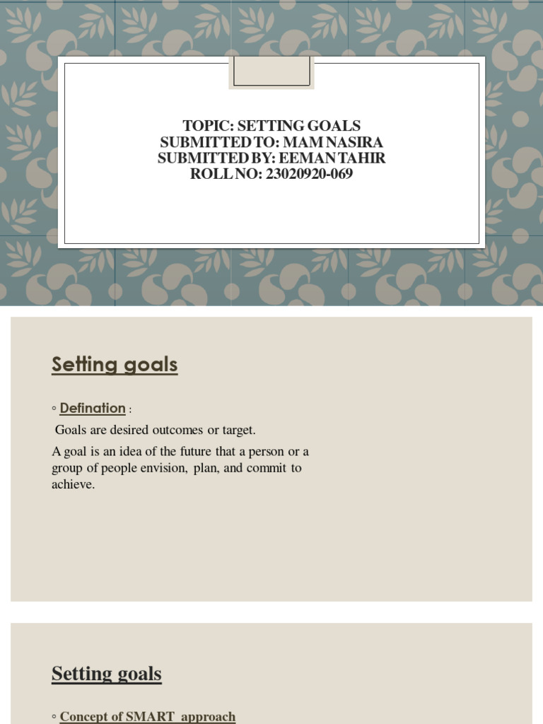 Presentation 10 Pdf Goal Goal Setting