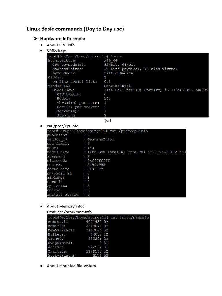 Linux Basic Commands | PDF Linux Basic Commands | PDF