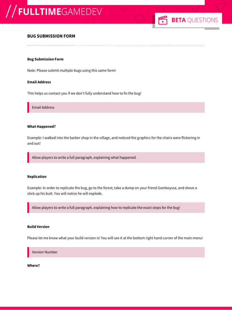 10) Beta Testing Questions Workbook | PDF | Computing | Video Game Gameplay