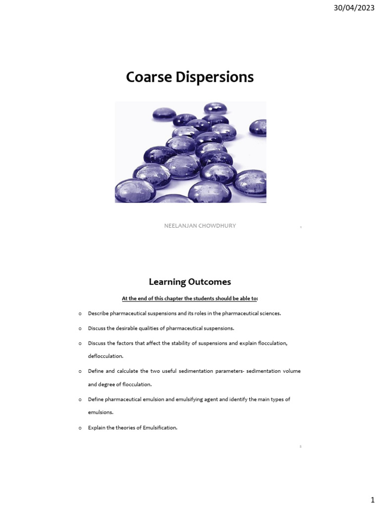 COARSE DISPERSIONS BY PHARMA MASTER | PDF | Emulsion | Suspension ...