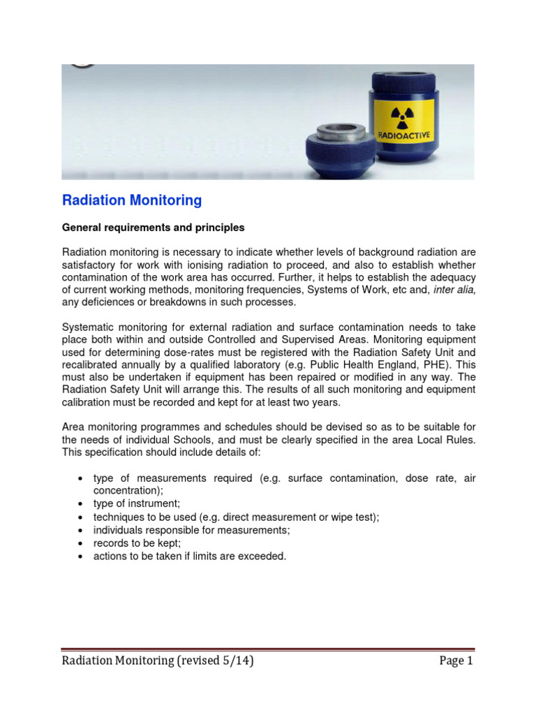 8 Radiation Monitoring Download Free Pdf Radioactive Contamination Gamma Ray