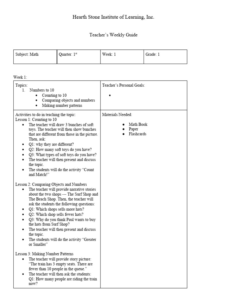 1st-quarter.....Teachers-Weekly-Guide | PDF | Teachers | Behavior Modification