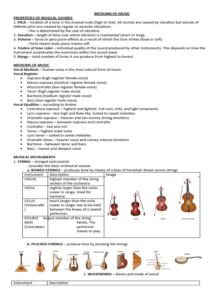 Mediums of Music | PDF | String Instruments | Orchestras
