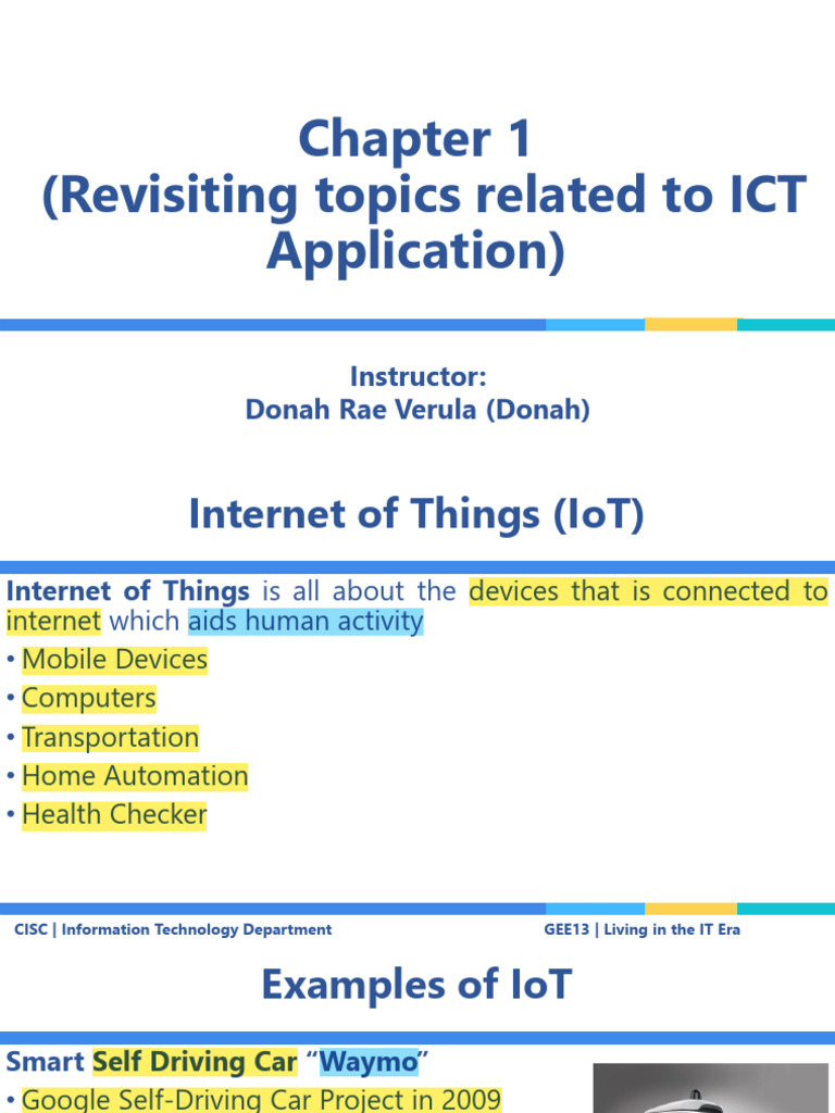 GEE13 Chapter 1 - Revisiting Topics Related To ICT Application | PDF | Operating System ...