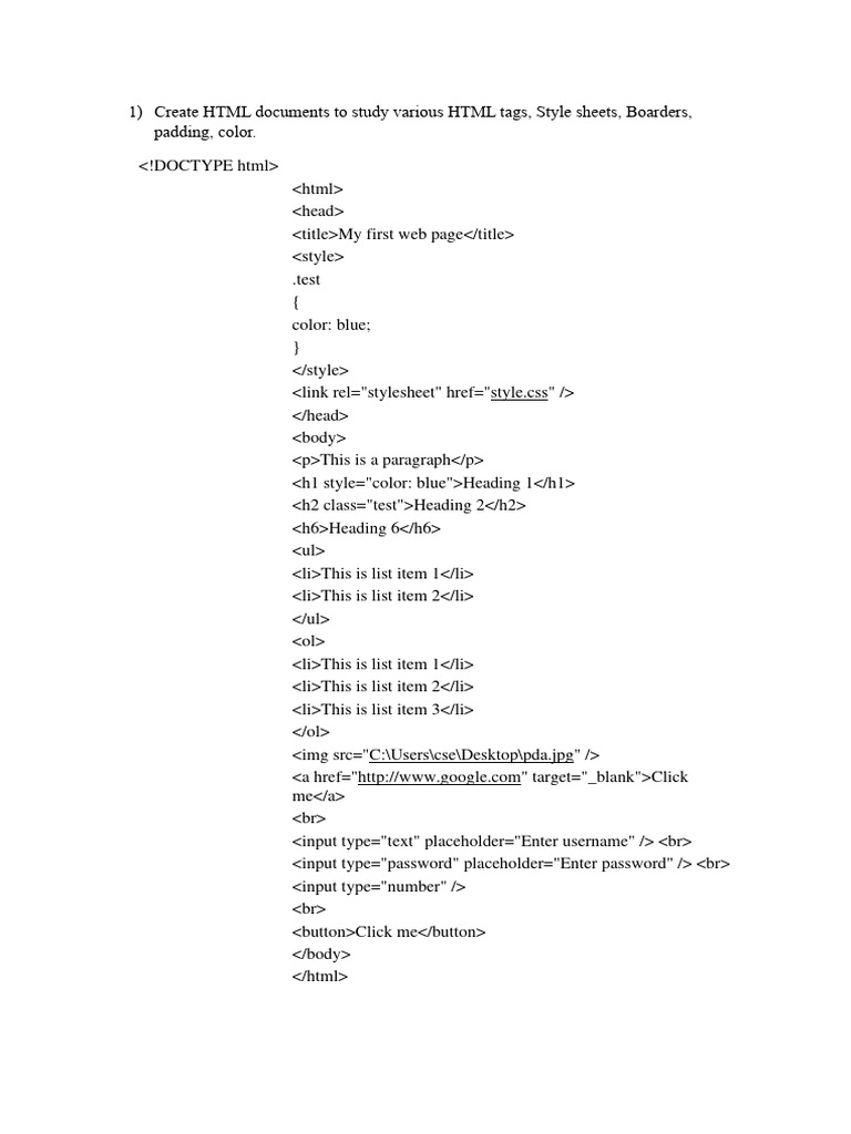 WAD Lab | PDF | Html | Java Script