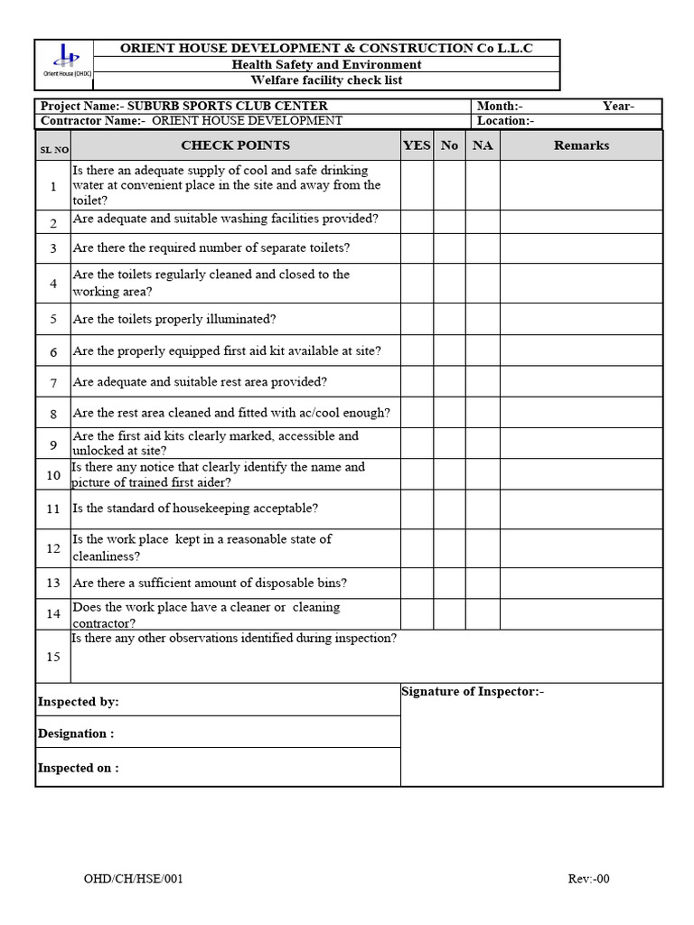 09-Store Inspection-Rev-00 | PDF | Home & Garden