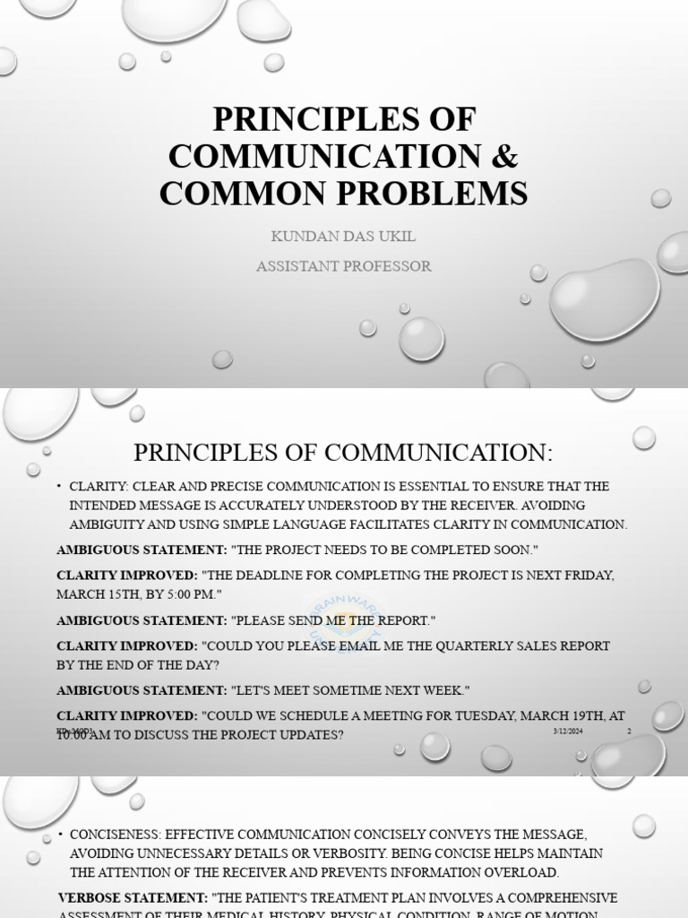 Principles of Communication & Common Problems | PDF | Communication ...