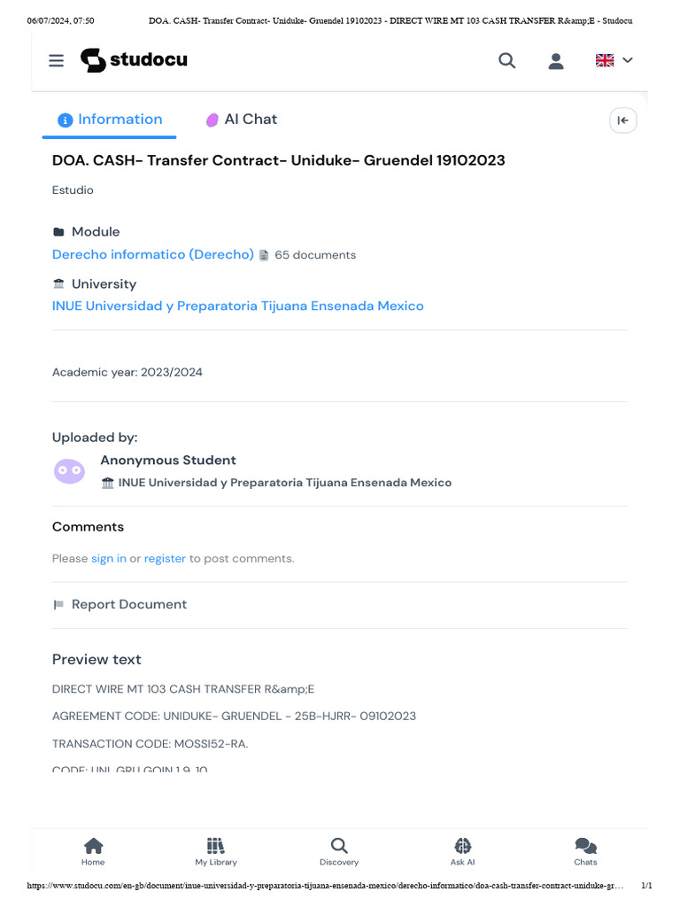 DOA. CASH - Transfer Contract - Uniduke - Gruendel 19102023 - DIRECT WIRE MT 103 CASH TRANSFER R ...