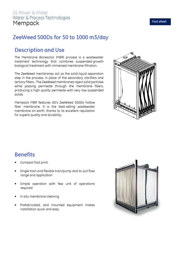 MEMPACK FACT SHEET - For STP | PDF | Membrane | Filtration