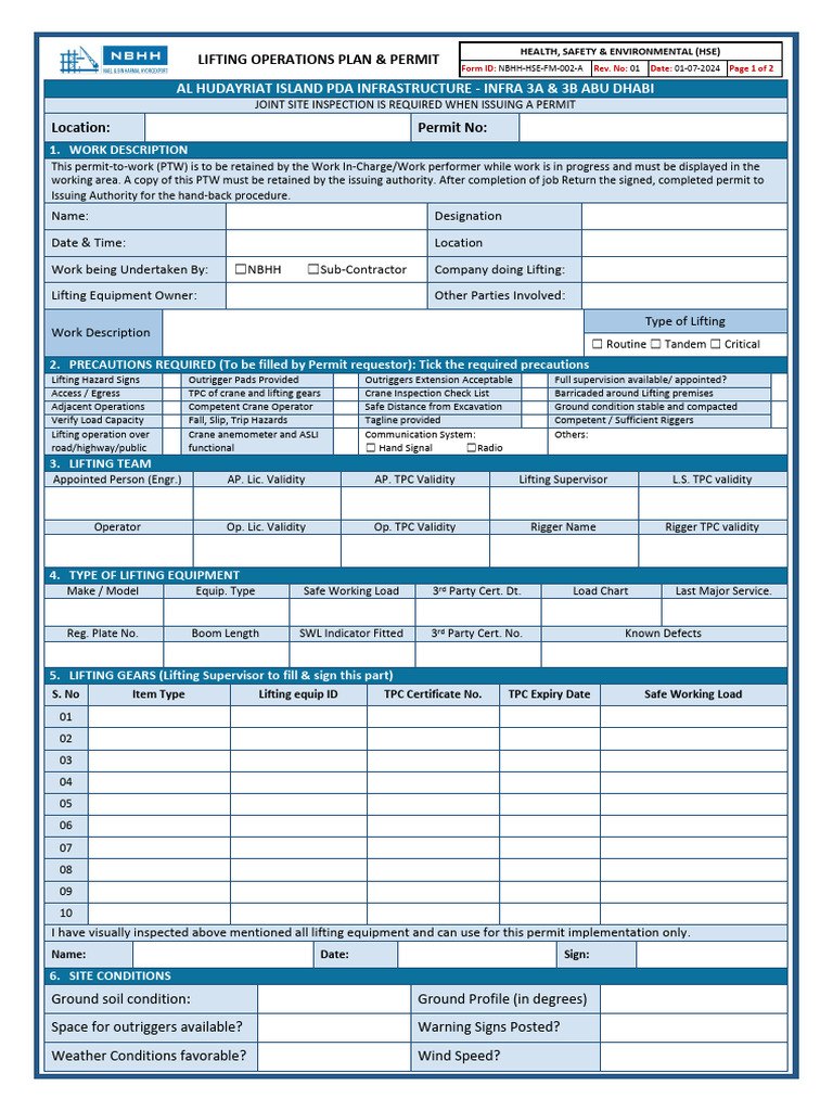 Lifting Permit | PDF | Crane (Machine)