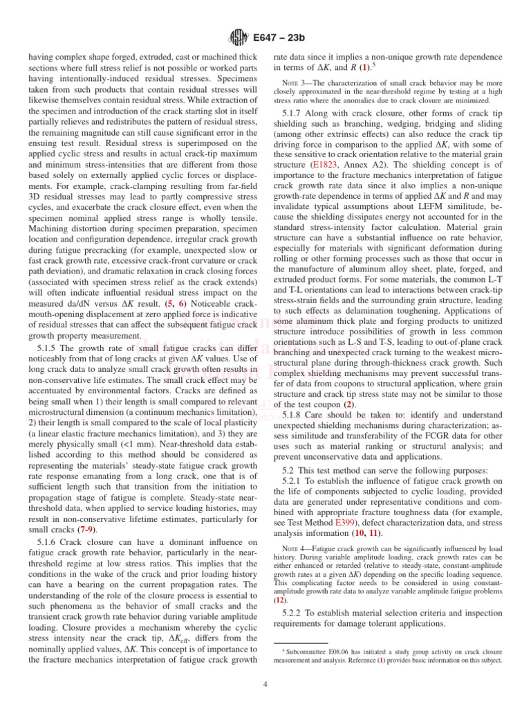 ASTM E647 23b 4 | PDF | Fracture | Fracture Mechanics
