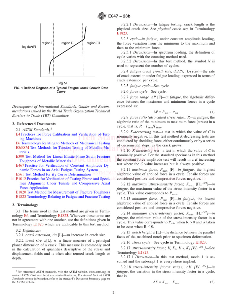 ASTM E647 23b 2 | PDF | Fatigue (Material) | Fracture