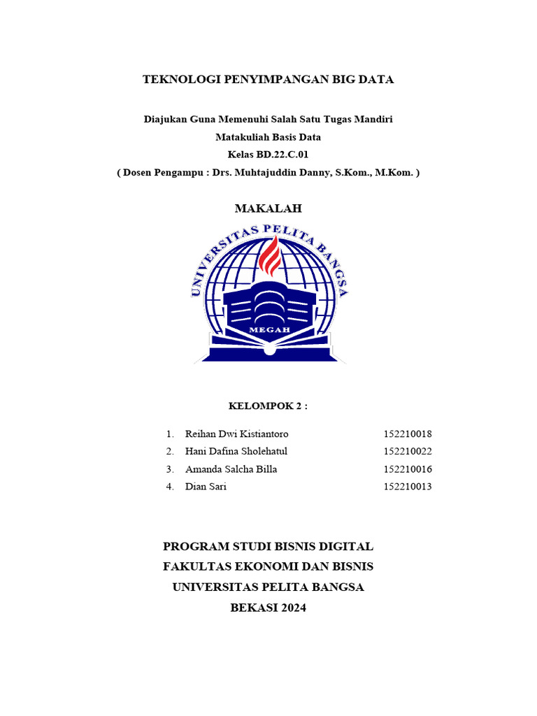 Makalah Basis Data Kel 1 Big Data | PDF