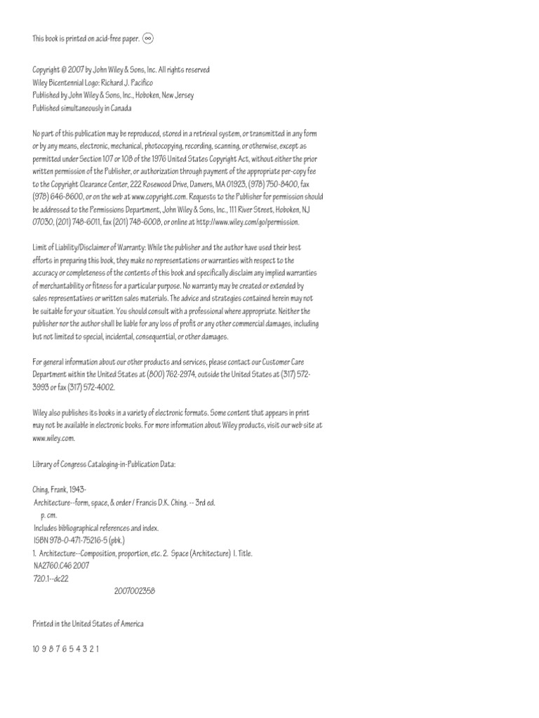 ching-architecture_form_space_order-005 | PDF | Books | Copyright