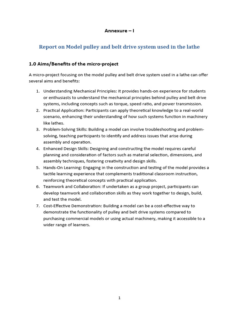 MPR - ME Micro-Project | PDF | Belt (Mechanical) | Machines