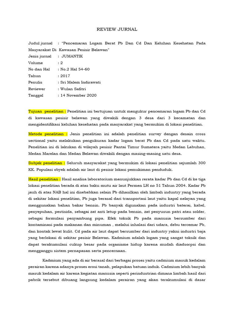 Contoh Review Jurnal | PDF