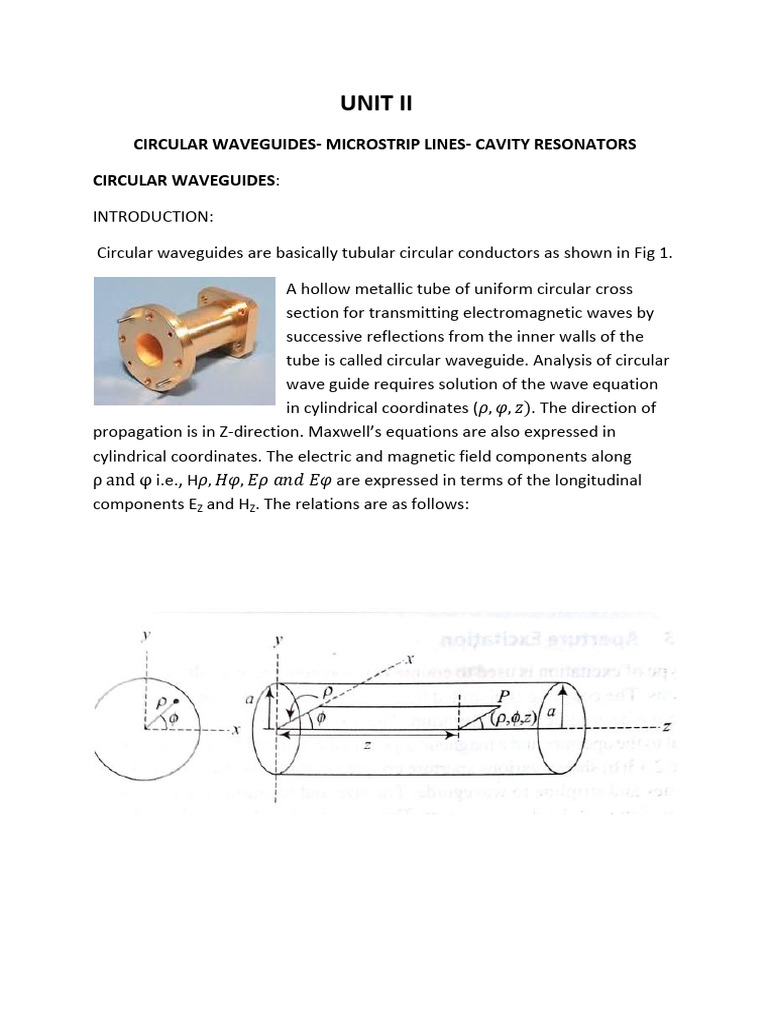 Microwave Engineering UNIT II | PDF | Waveguide | Resonance