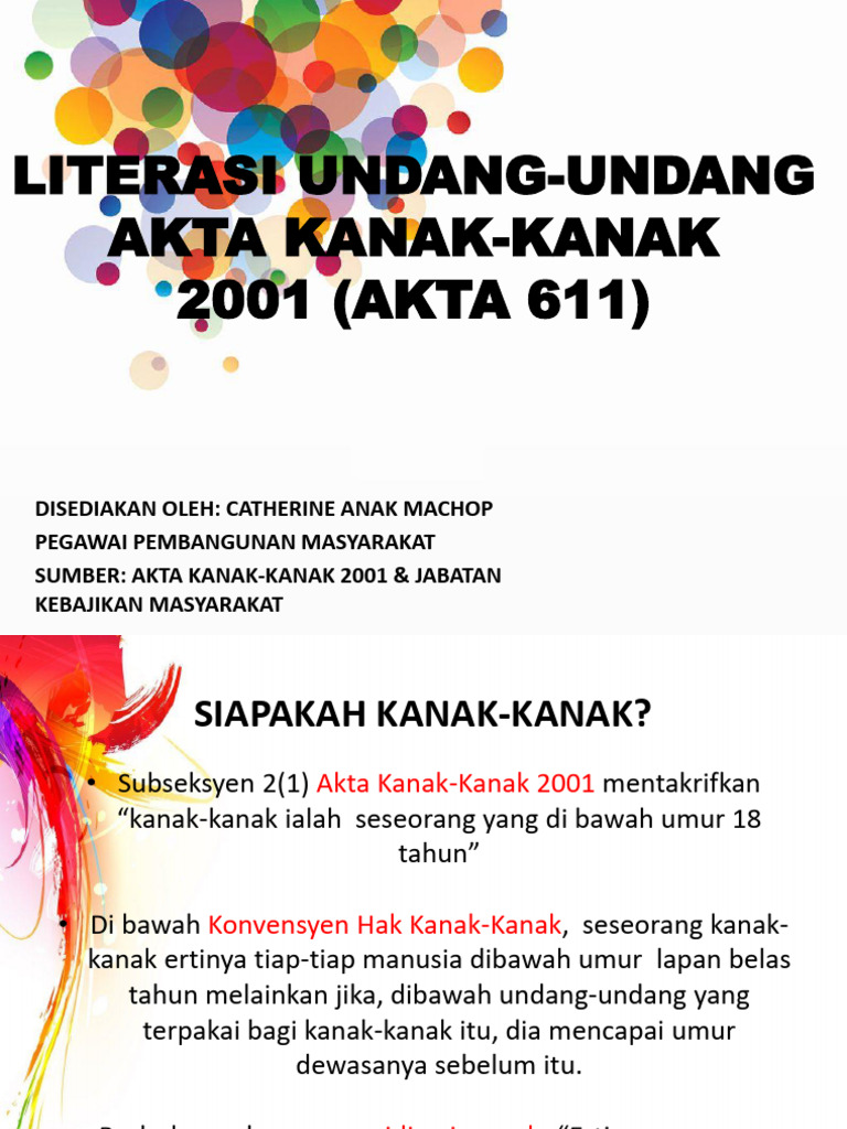 Akta Kanak-Kanak 2001 | PDF