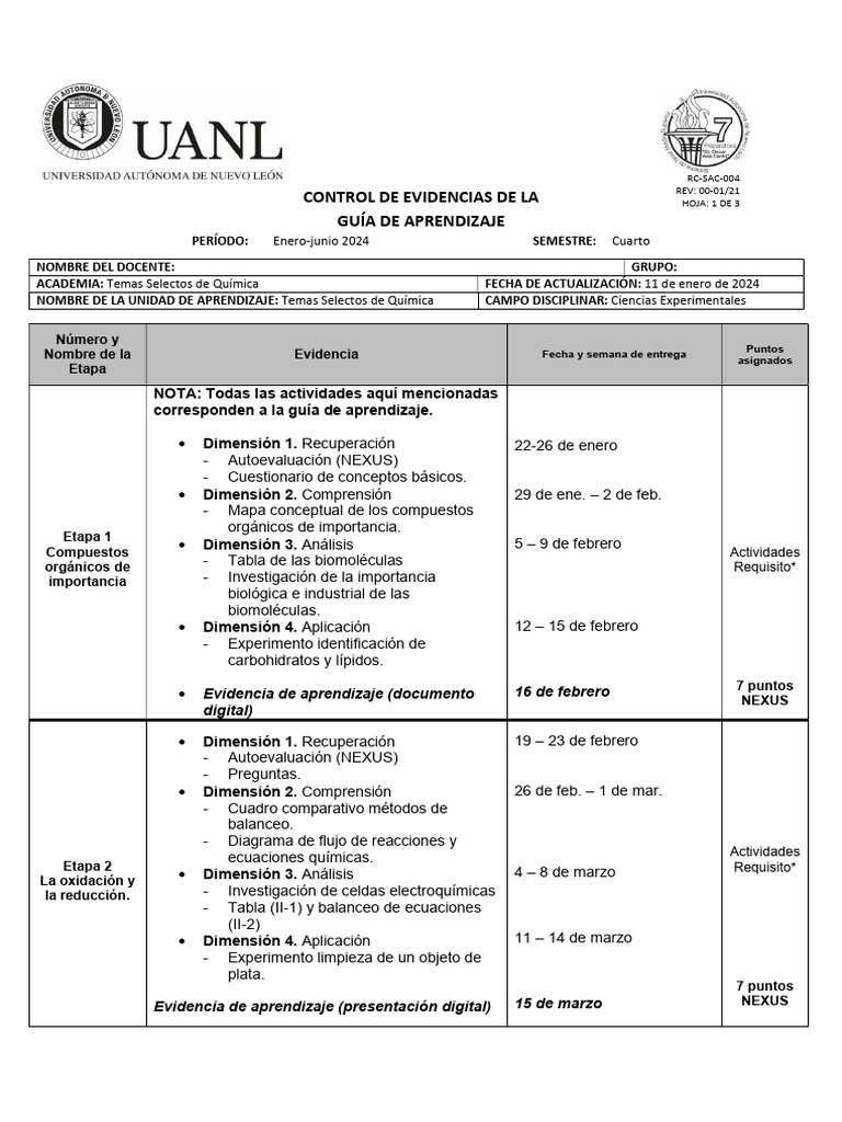 Control de Evidencias de La Guía de Aprendizaje (TSQ) | PDF | Química ...