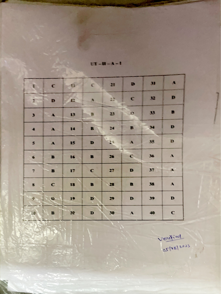 UT Level A - Answers | PDF