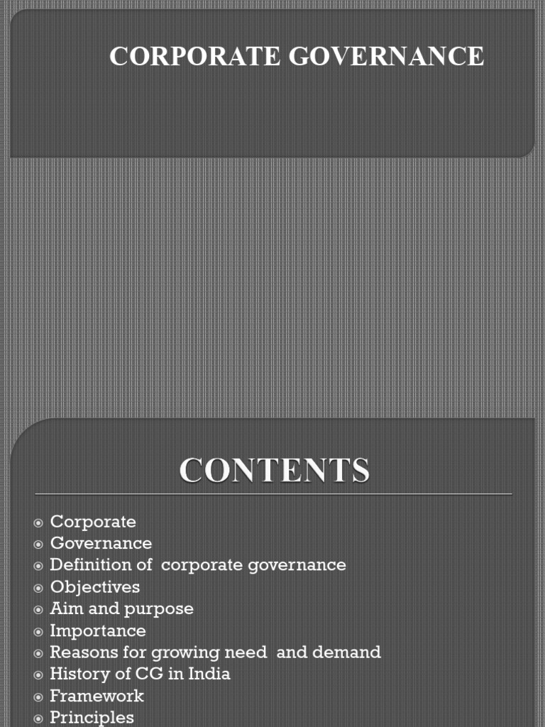 CG Introduction - Edited | PDF | Governance | Corporate Governance