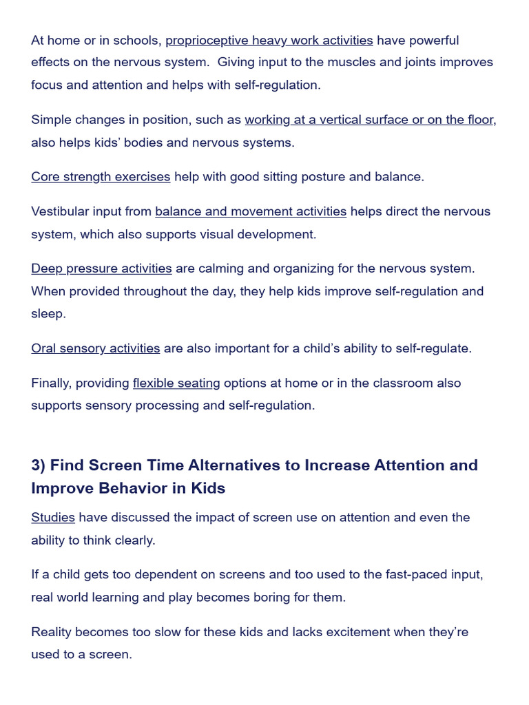 Screen Time Alternatives To Support Development in Kids - 6 | PDF