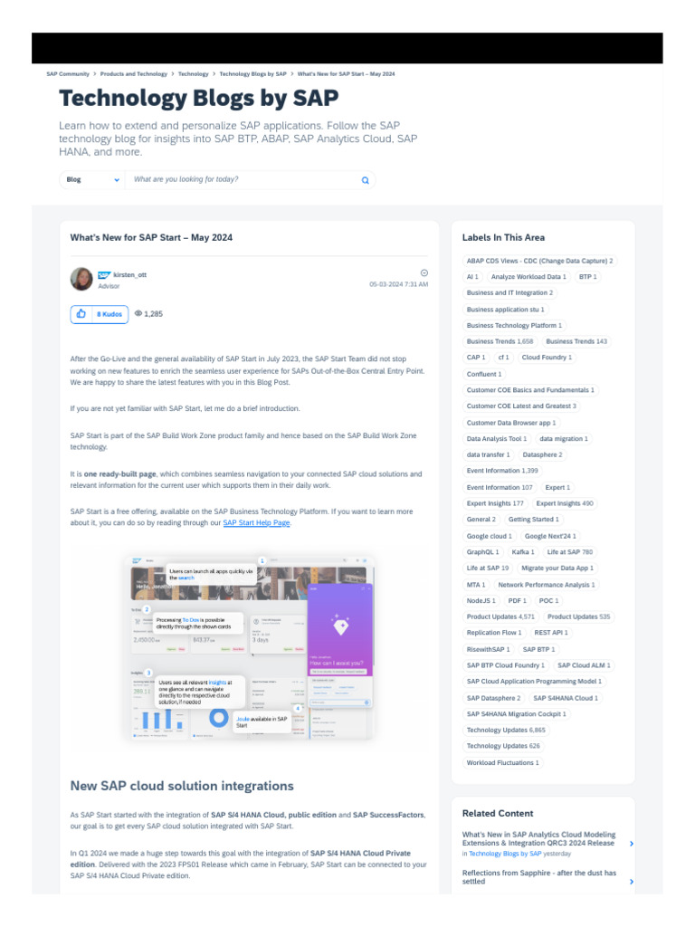 SAP Start Updates - May 2024 Insights | PDF | Cloud Computing ...