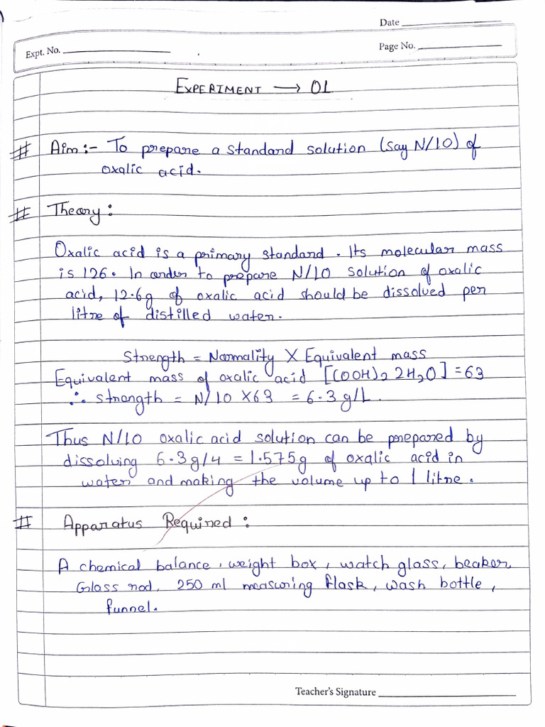 Chemistry Practical | PDF