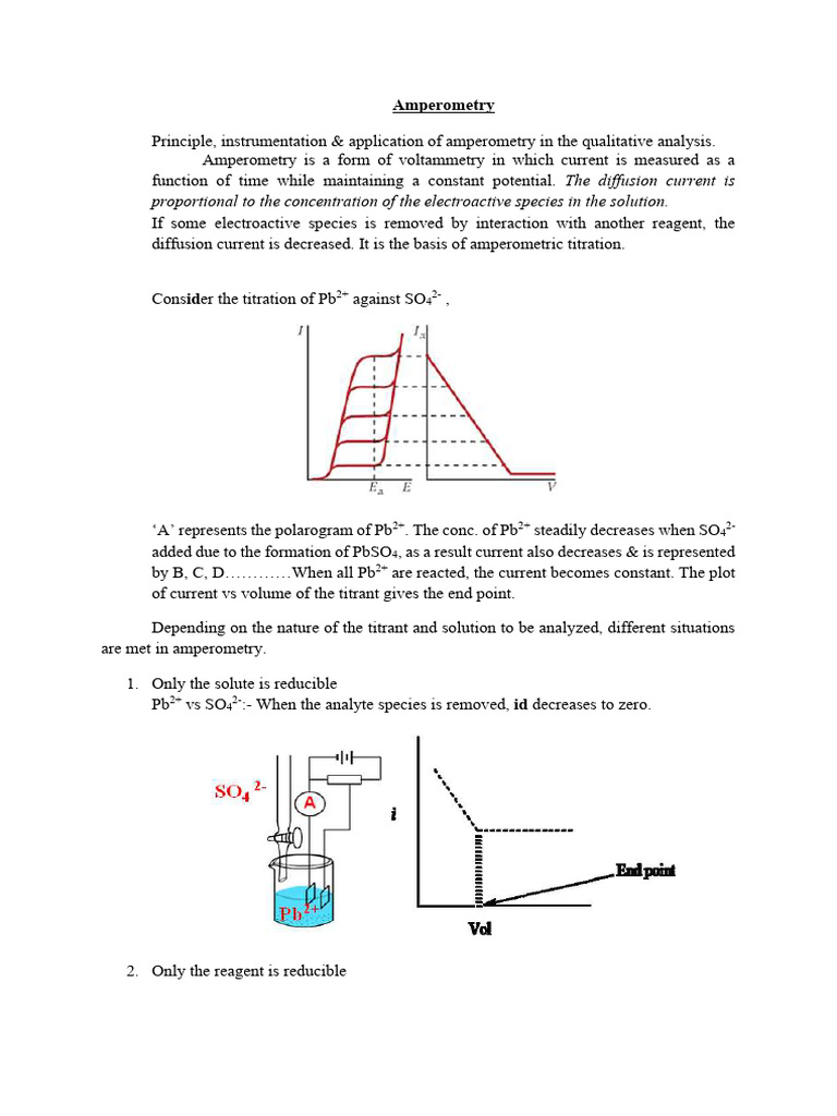 AMPEROMETRY 2024 | PDF | Titration | Chemistry