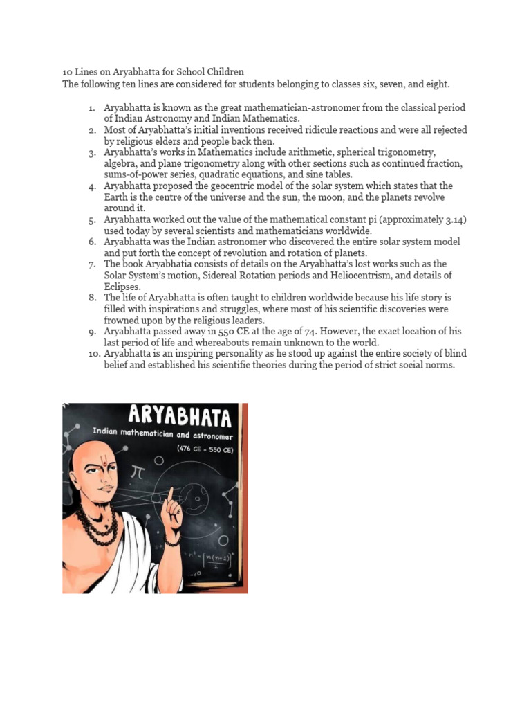 Aryabhatta: Inspiring Young Minds | PDF | Social Science