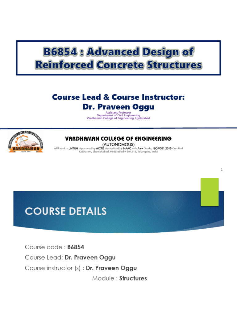 ADRCS MODULE-1 L-1 Course Overview | PDF | Beam (Structure ...